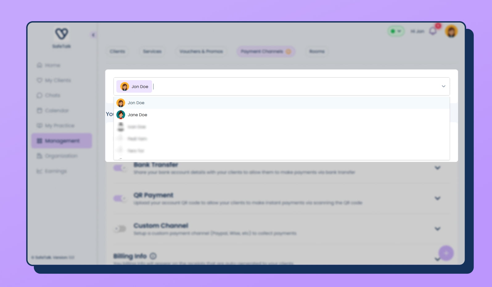 How to Set Up Payment Methods in SafeTalk
